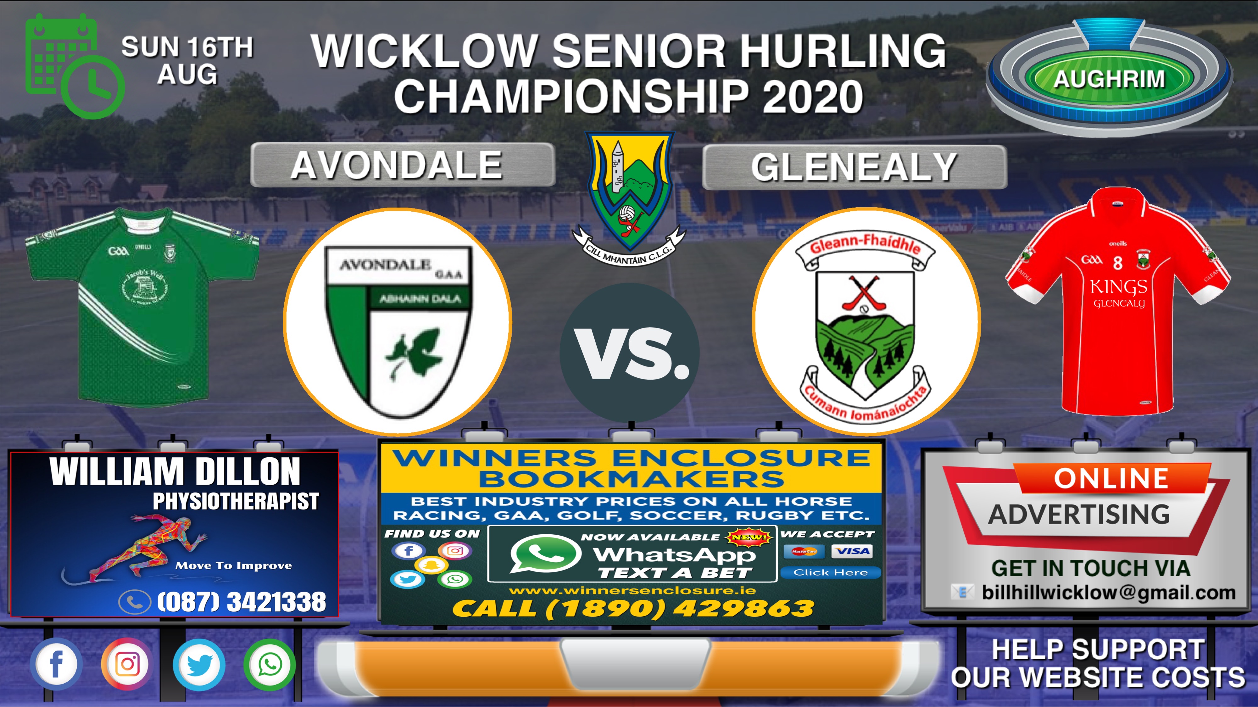 Avondale Senior Hurlers vs Glenealy Senior Hurlers – Bill Hill Wicklow